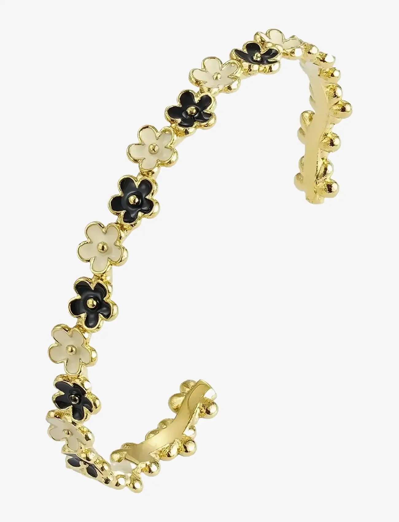 Bud to rose Calista Bangle Ivory/black/silver – bangles – shop på Booztlet