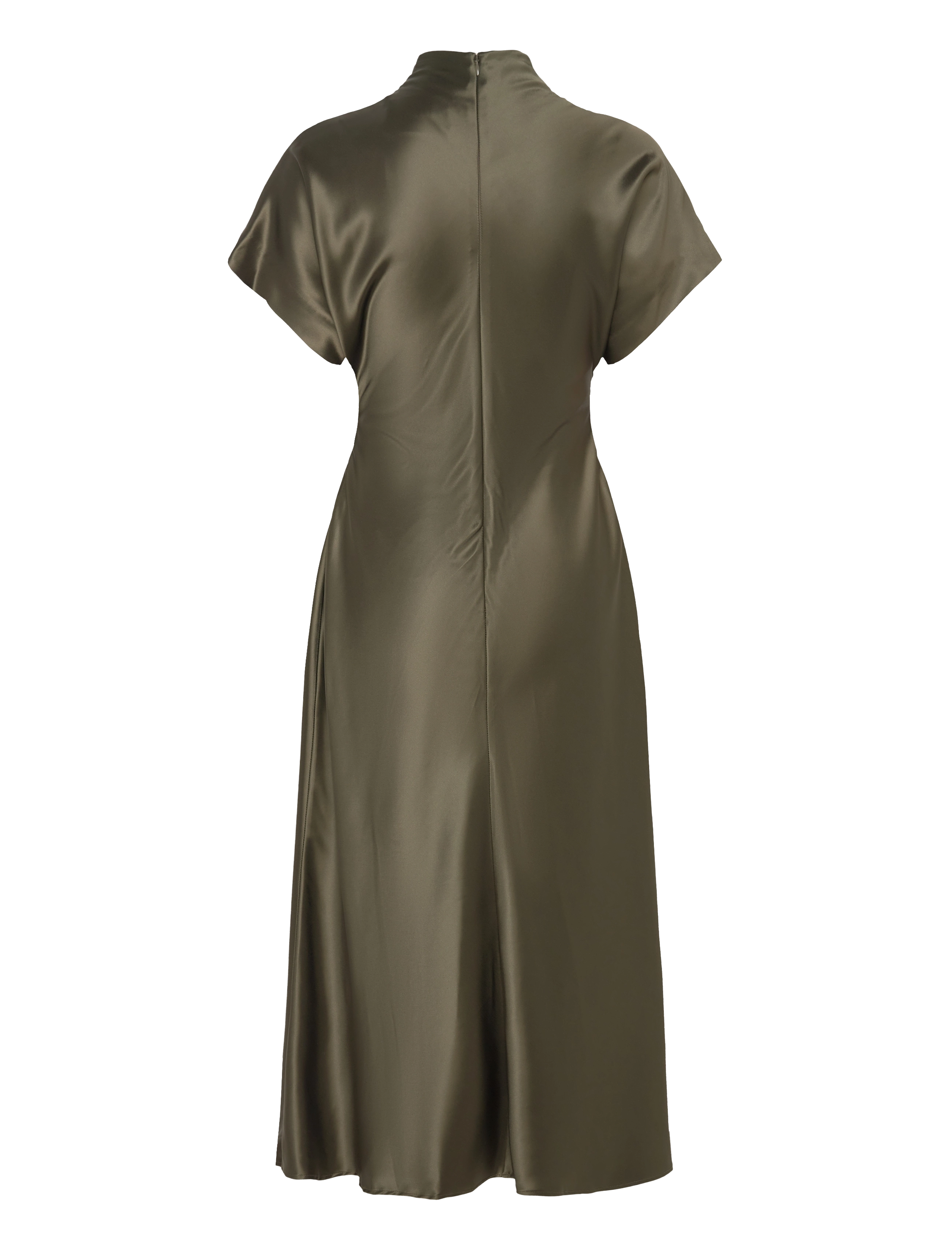Malina Alivia Short Sleeve Satin Midi Dress (Olive) – 3800 kr ...