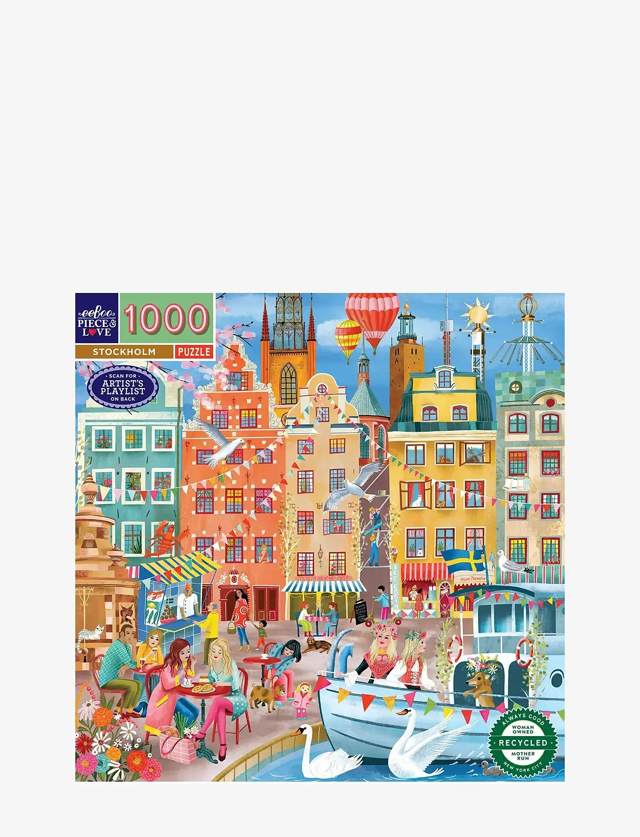 Eeboo Puzzle 1000 Pcs - Stockholm – klassiske puslespil – shop på Booztlet