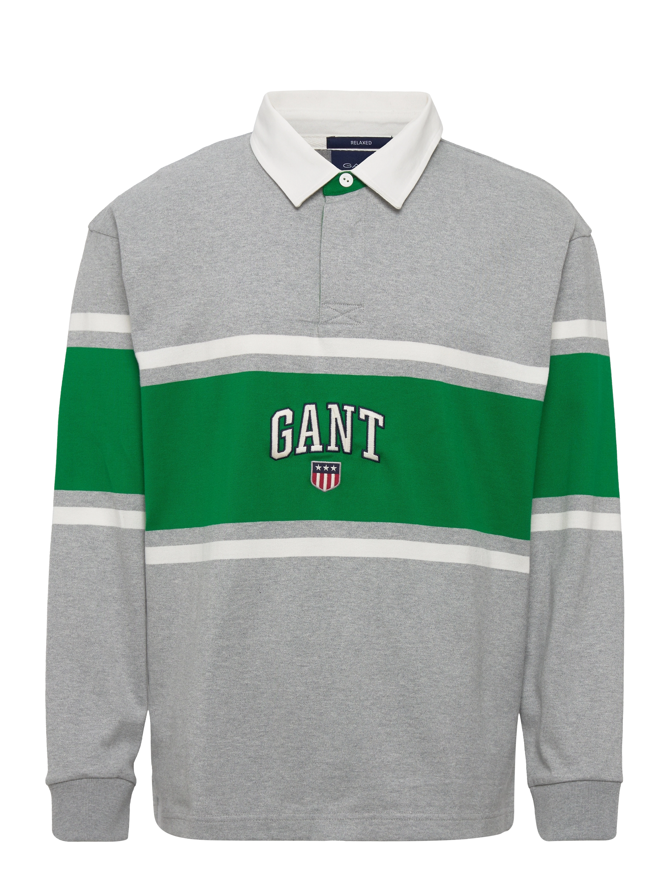 GANT D.2 Retro Shield Heavy Rugger (Grey Melange), 507 kr | Stort utbud ...