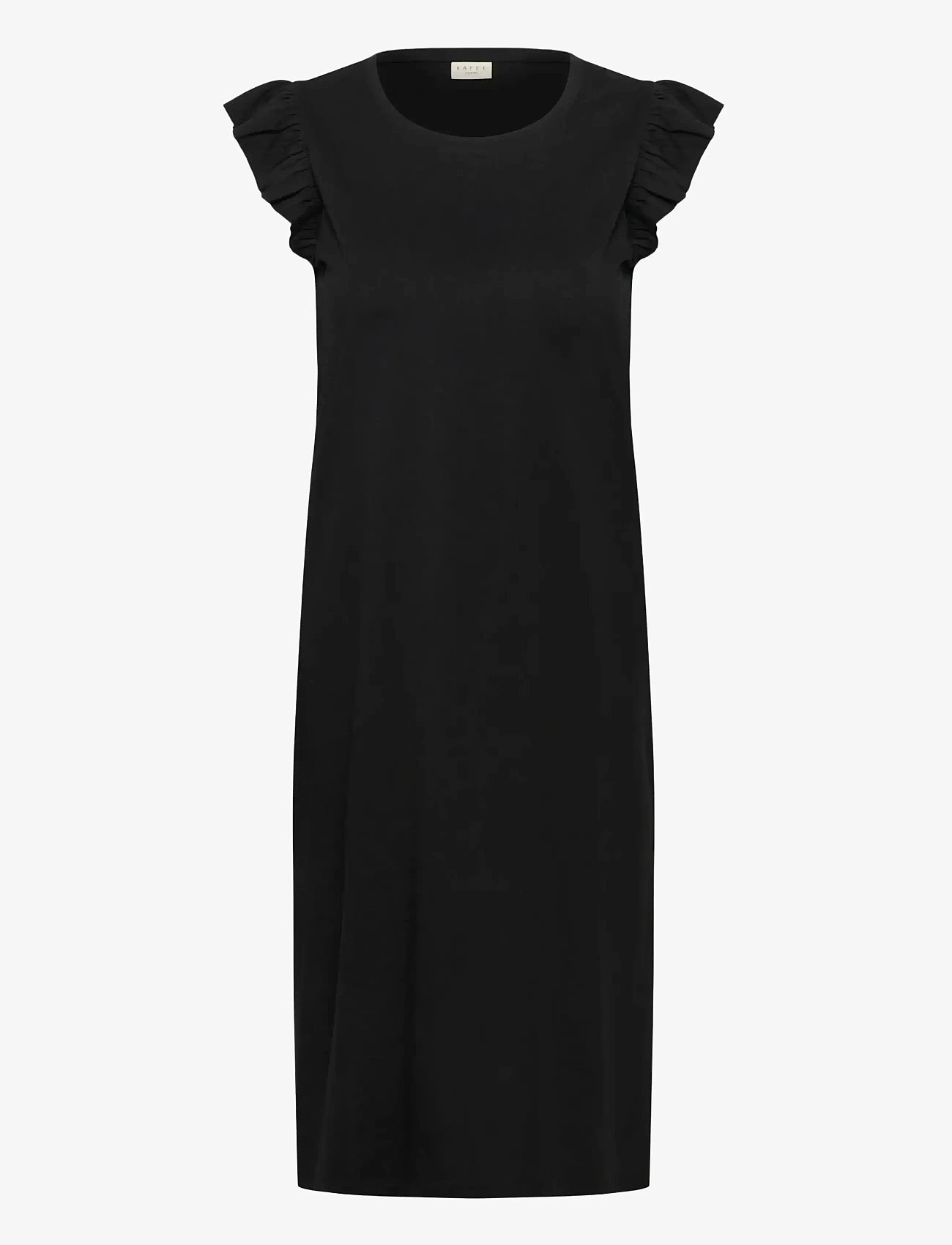 Kaffe Curve Kccaline Flounce Dress (Black Deep) – 419.30 kr – Booztlet.com
