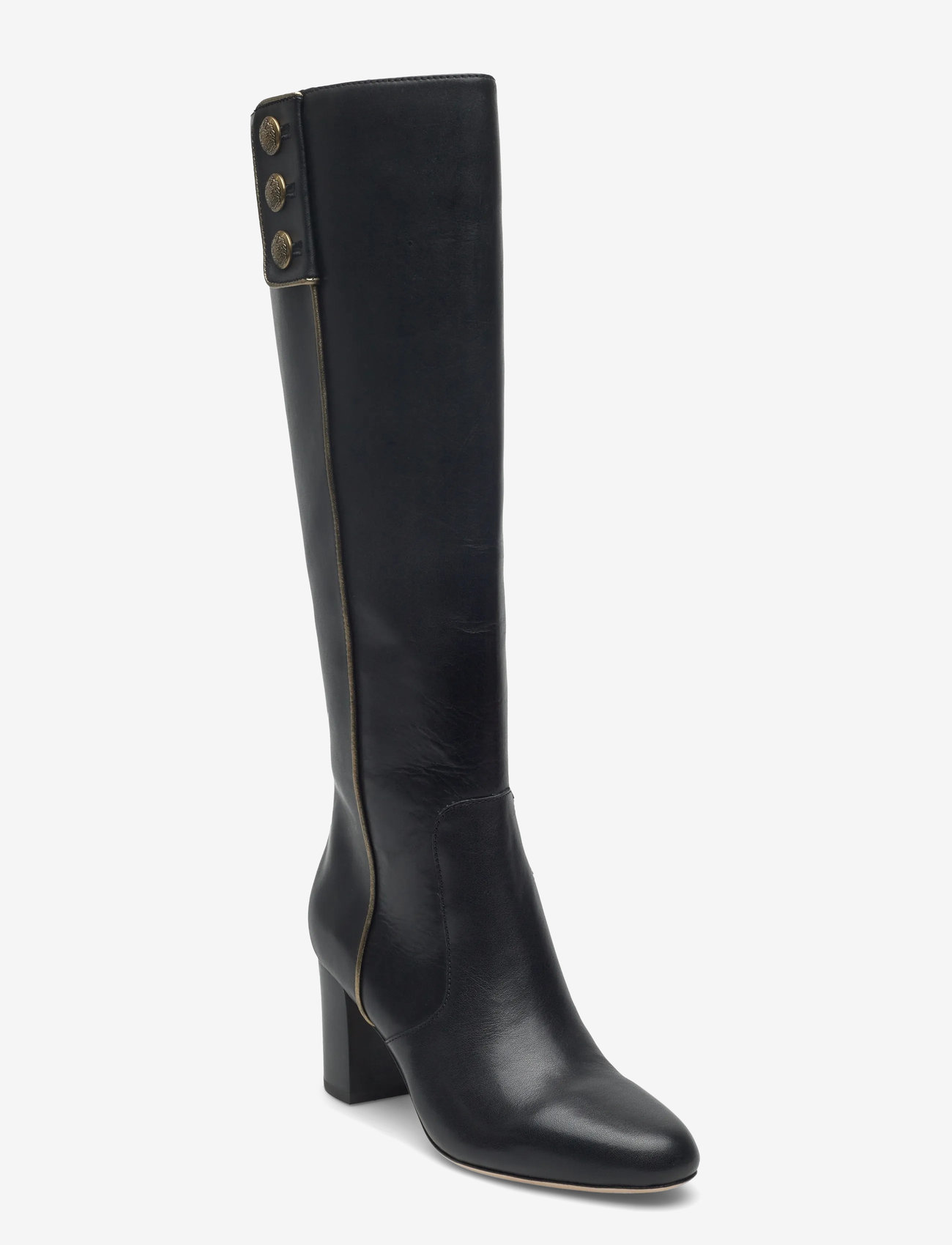 Lauren Ralph Lauren Kennedi Burnished Leather Tall Boot Heel – kvinder ...