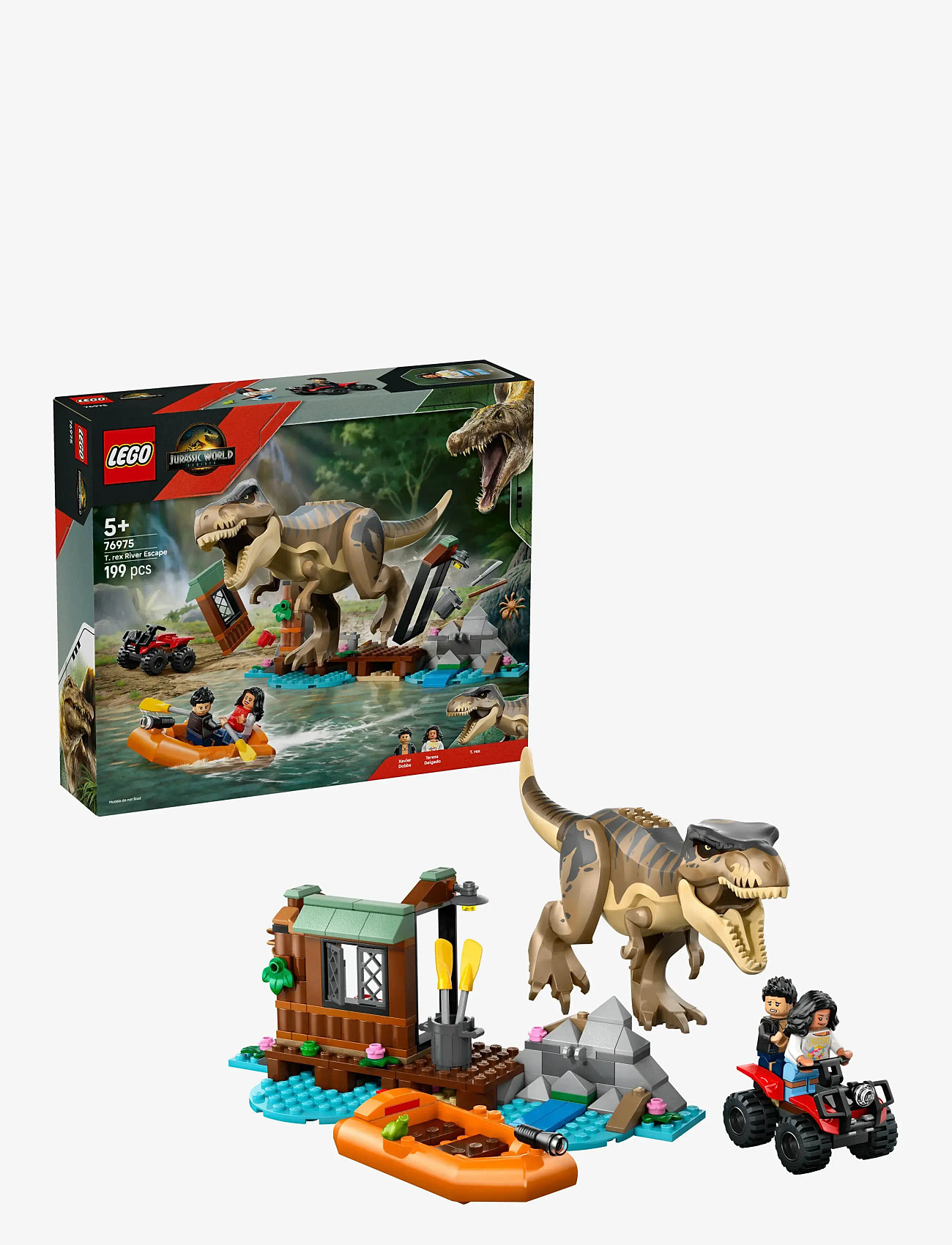 LEGO Jurassic World T. Rex River Escape Dinosaur Figure Building Set ...