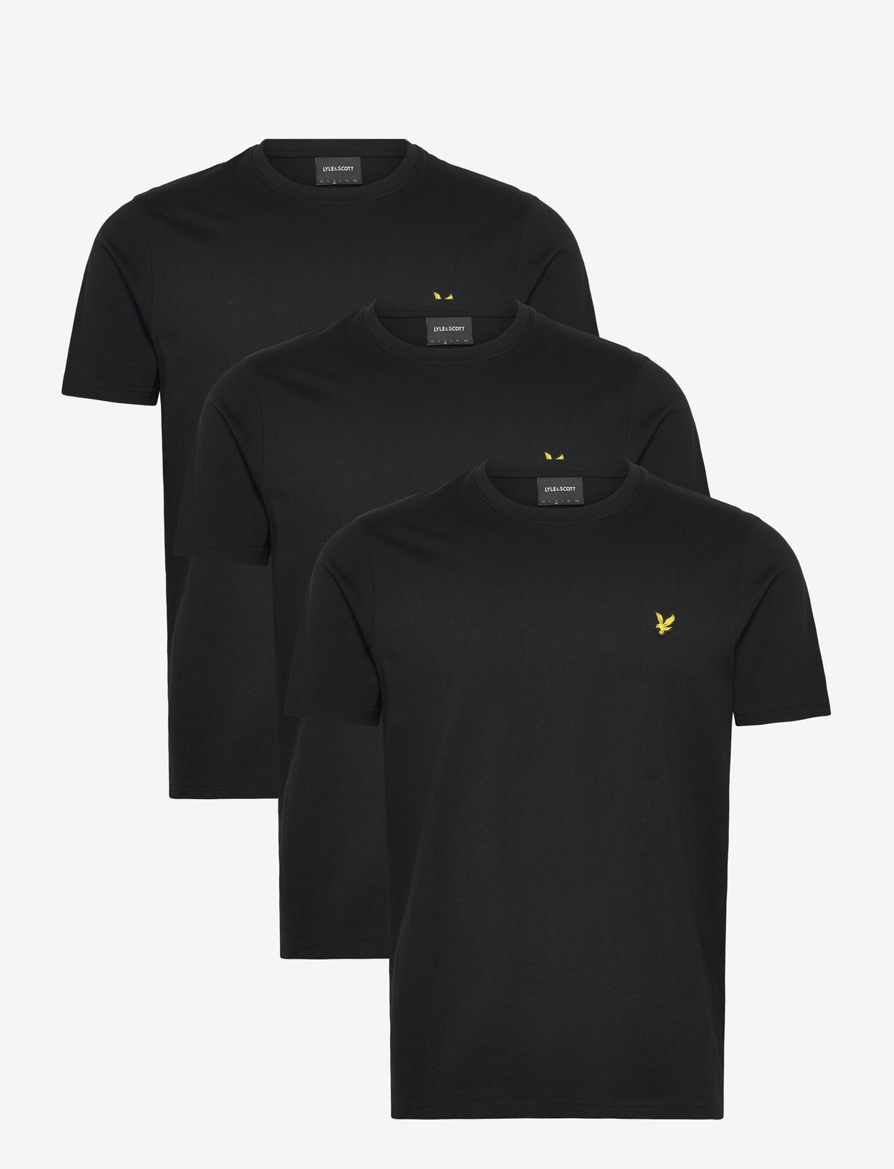 Lyle & Scott 3-pack Plain T-shirt (Jet Black) – 486.85 kr – Booztlet.com