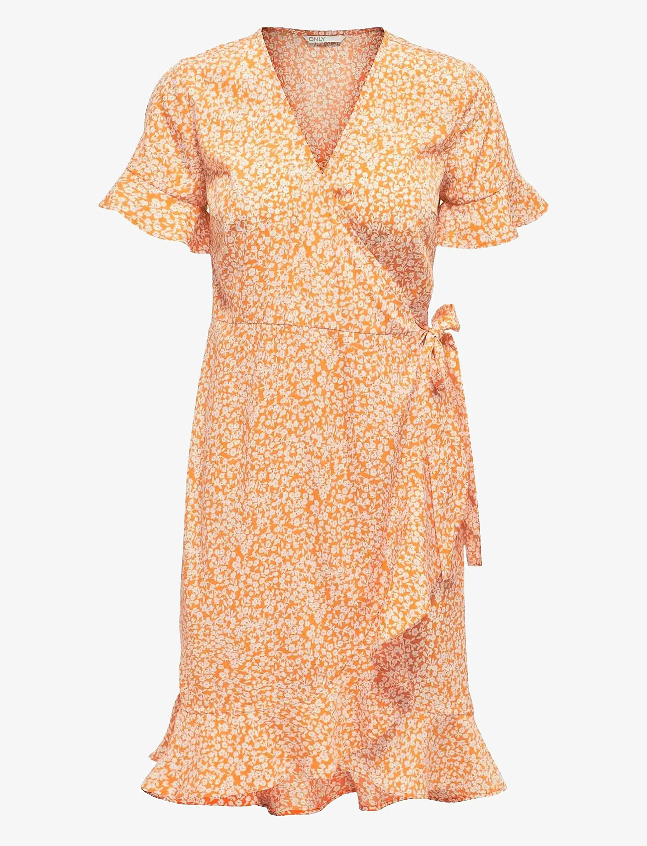 ONLY Onlolivia S/s Wrap Dress Wvn Noos (Flame Orange) – 65.80 kr ...