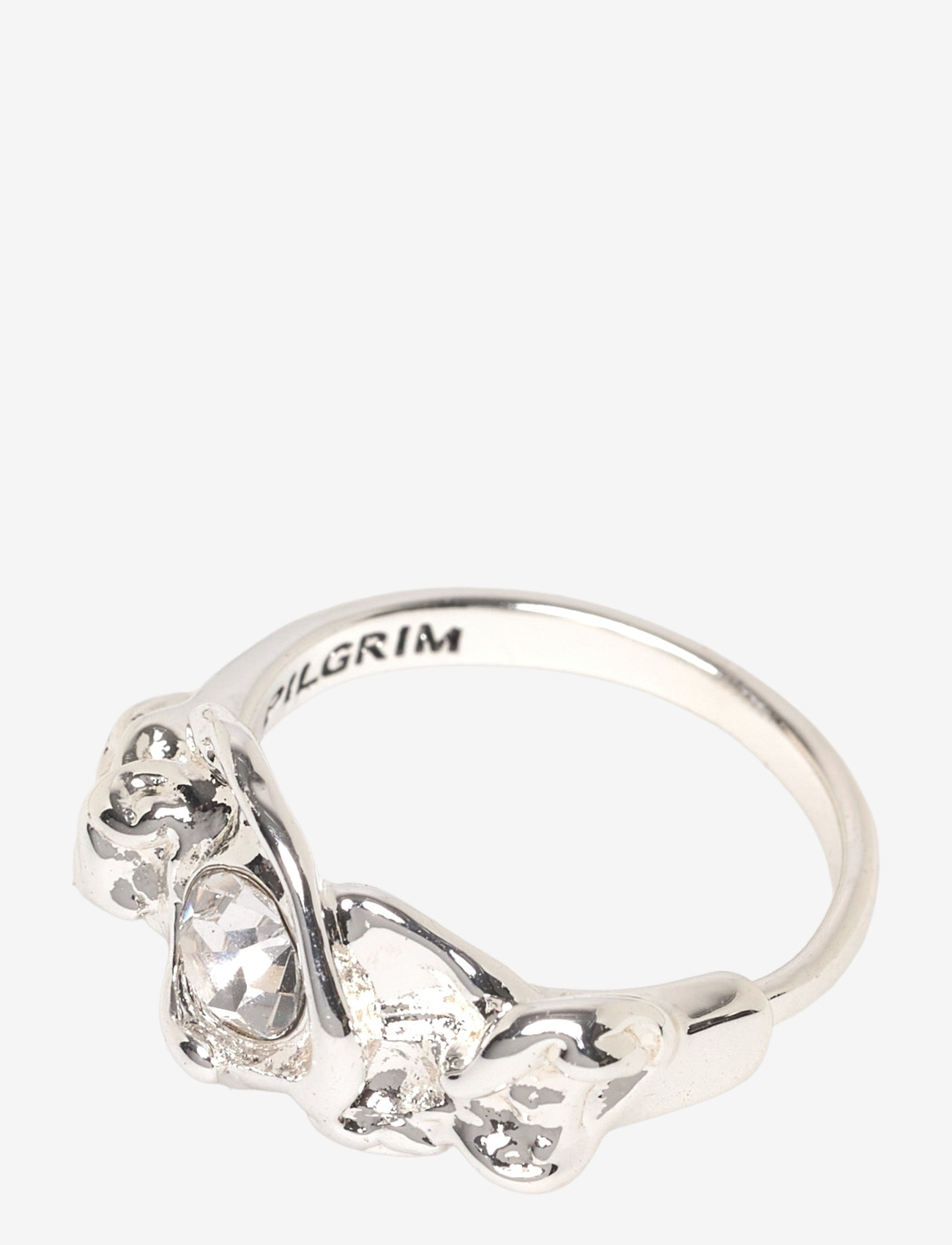 Pilgrim Tina Organic Shape Crystal Ring Silver-plated – ringe – shop på Booztlet