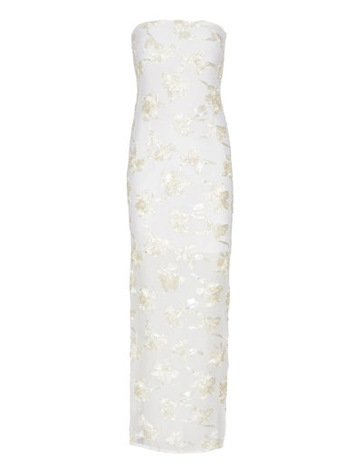 ROTATE Flower Mesh Tube Dress (Egret/Hvit) - 3730 kr | Boozt.com