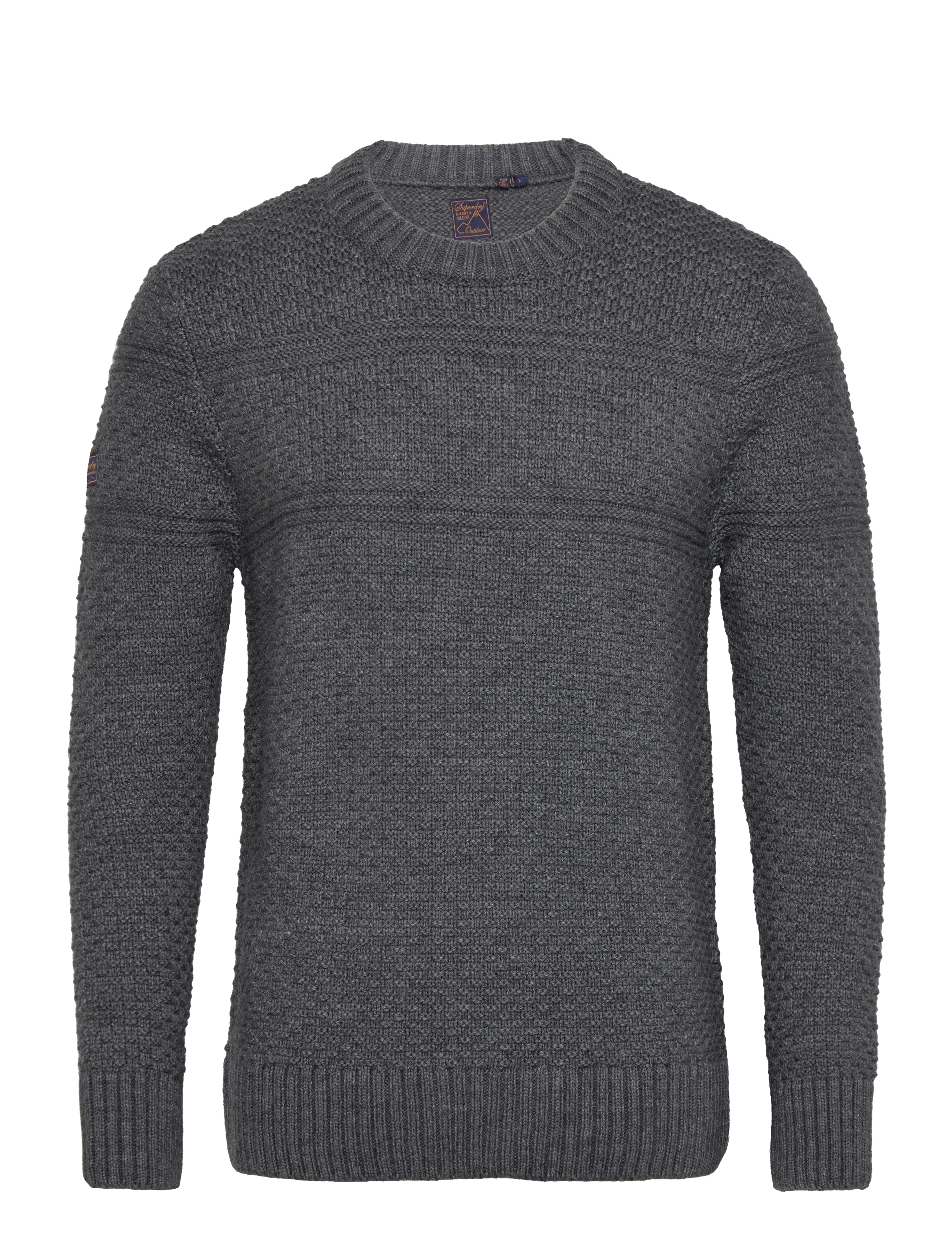 Superdry Jacob Cable Crew (Zinc Marl/Grár) - 12.269 kr | Boozt.com