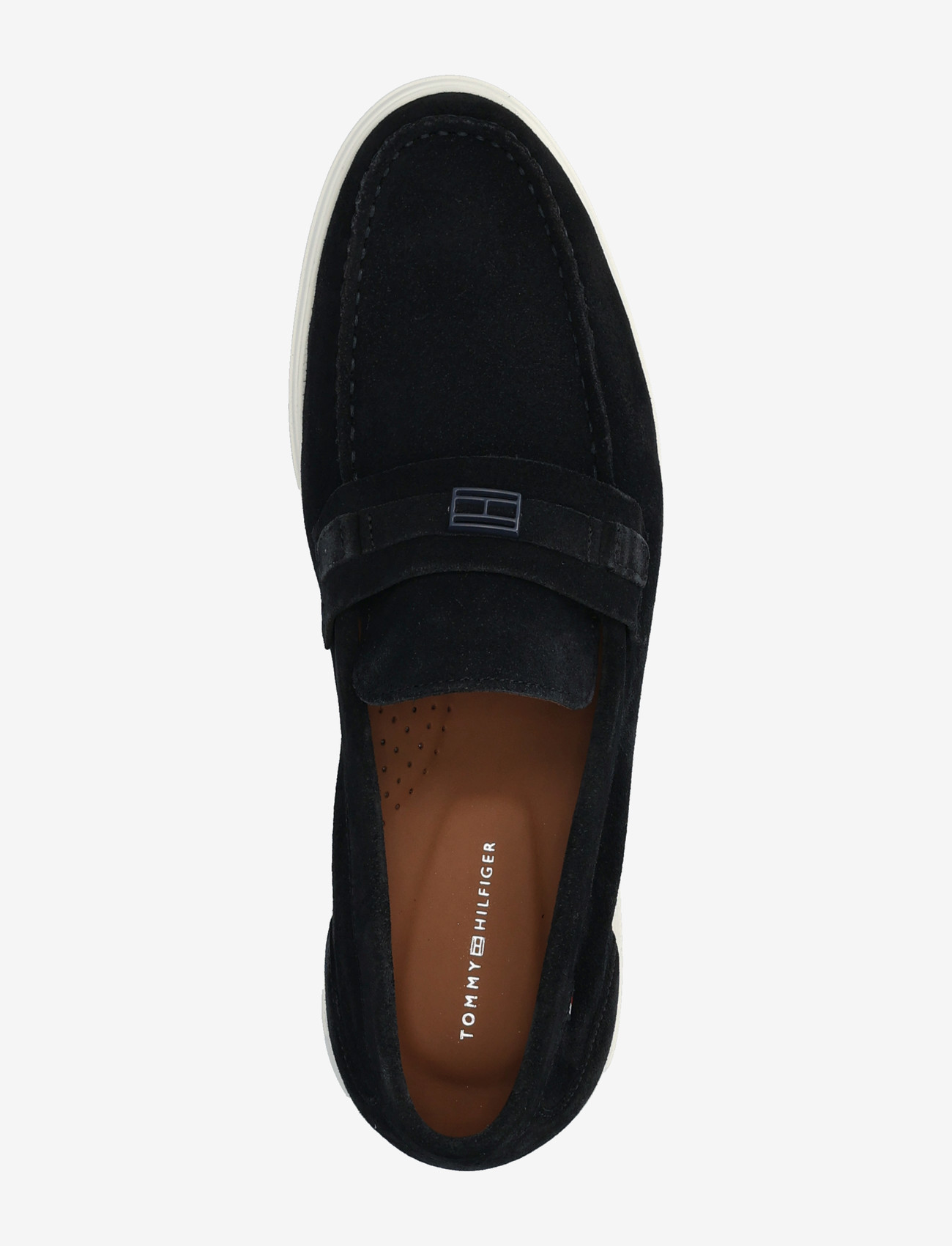 Tommy Hilfiger Light Suede Flag Hardware Loafer (Desert Sky ...