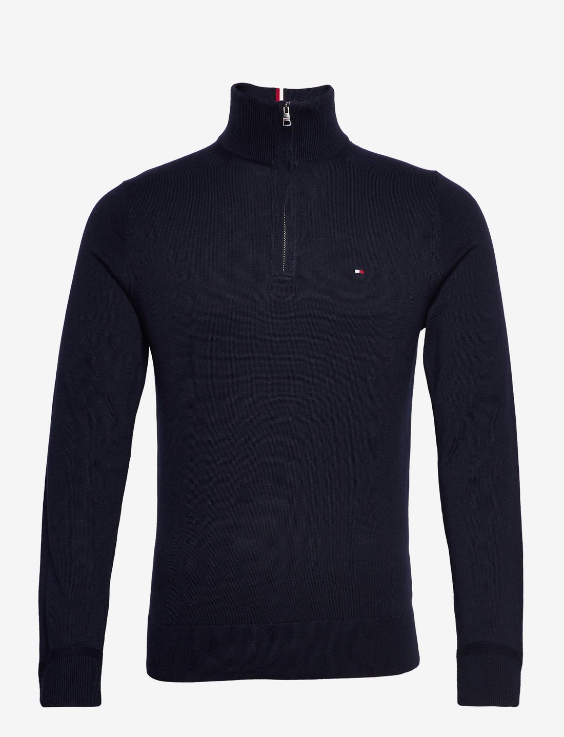 Tommy Hilfiger Pima Org Ctn Cashmere Zip Mock Strik Shop På Booztlet