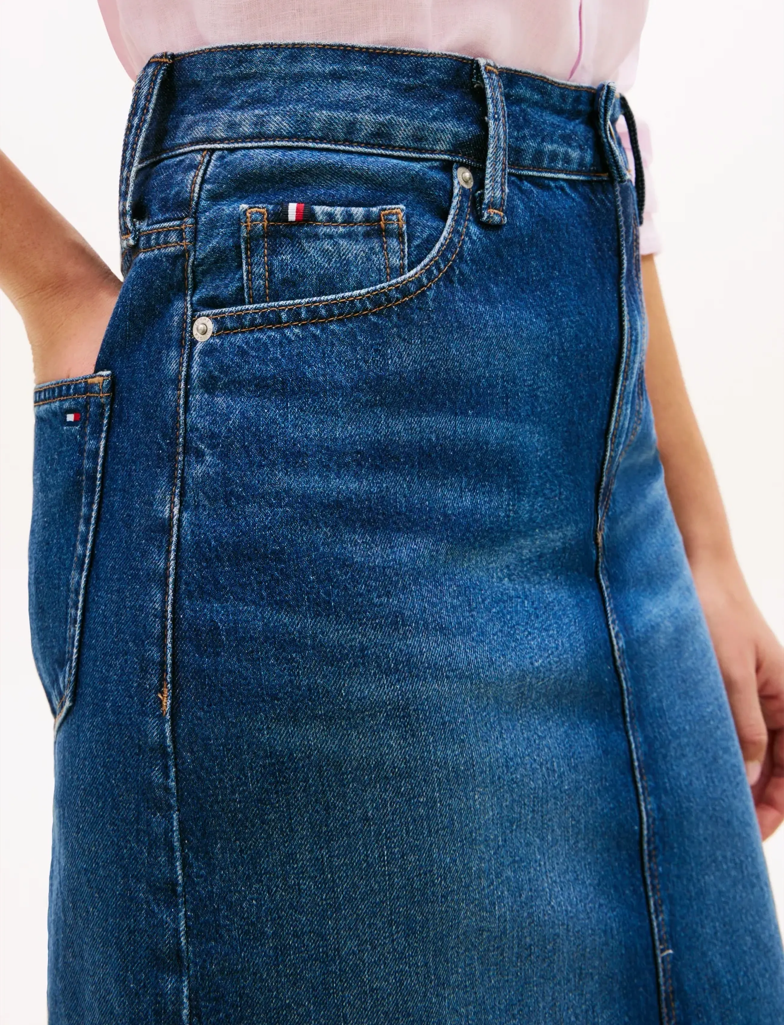 Tommy Hilfiger Dnm New Doreen Knee Skirt Rw (New Doreen/Blå) - 779 kr ...